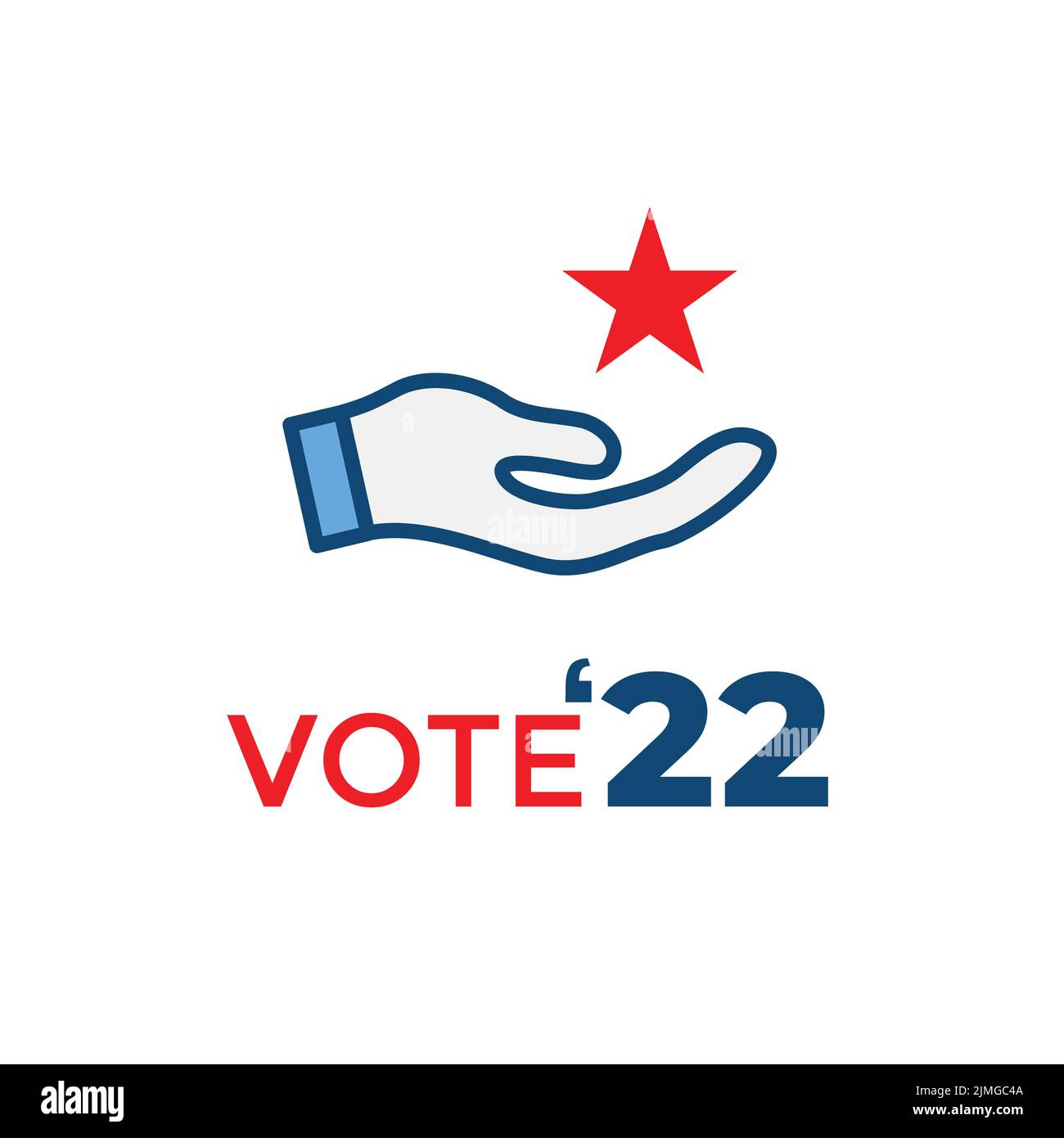 2022 Midterm Elections Design with Red White Blue Vote Icon Stock ...