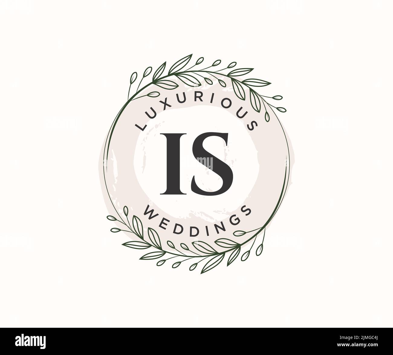IS Initials letter Wedding monogram logos template, hand drawn modern ...