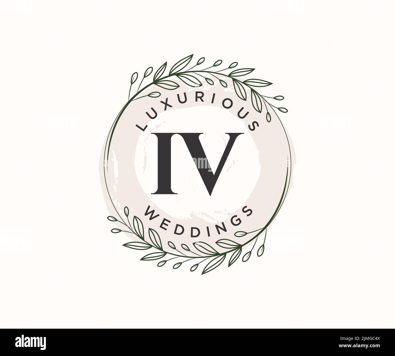 IV Initials letter Wedding monogram logos template, hand drawn modern ...