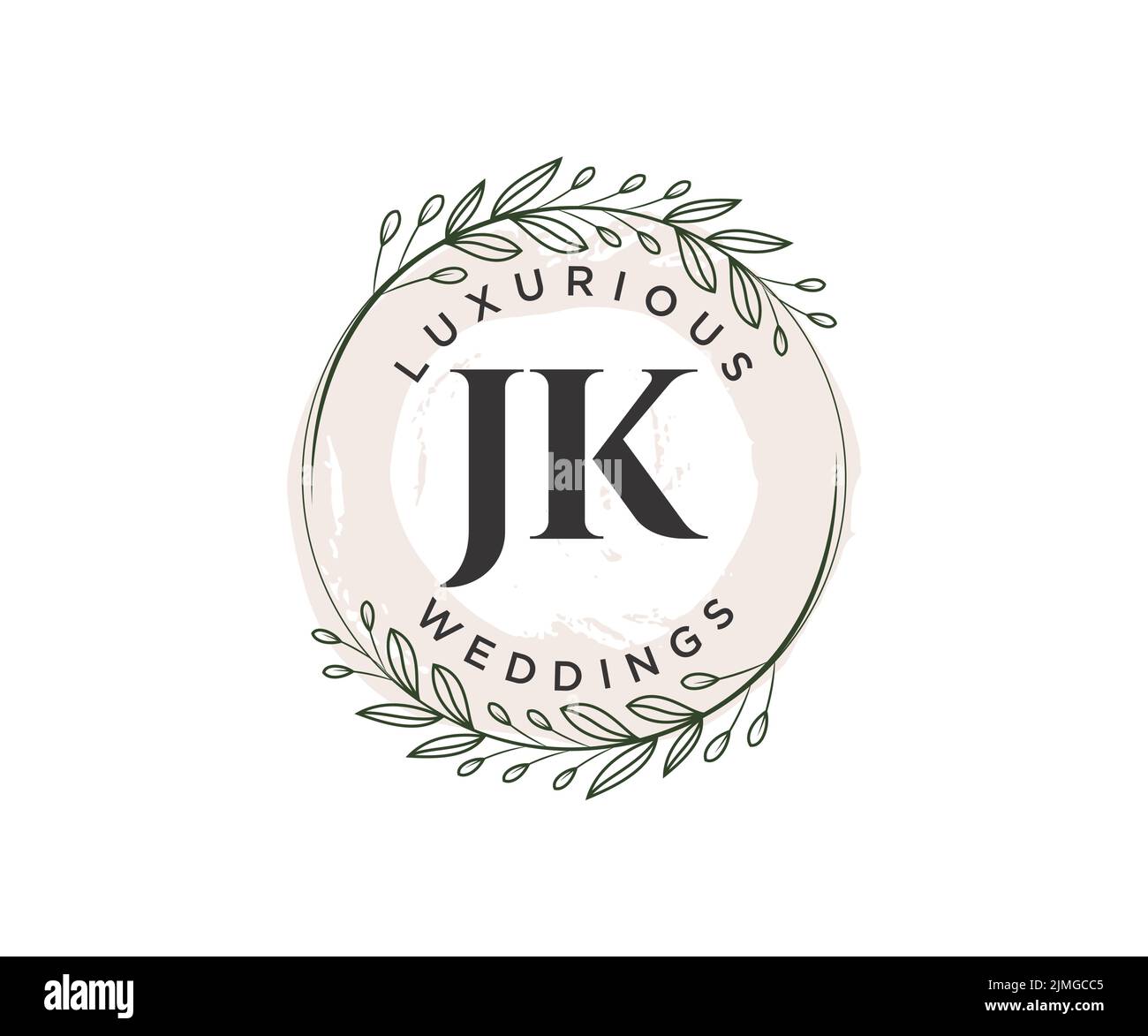 JK Initials letter Wedding monogram logos template, hand drawn modern ...