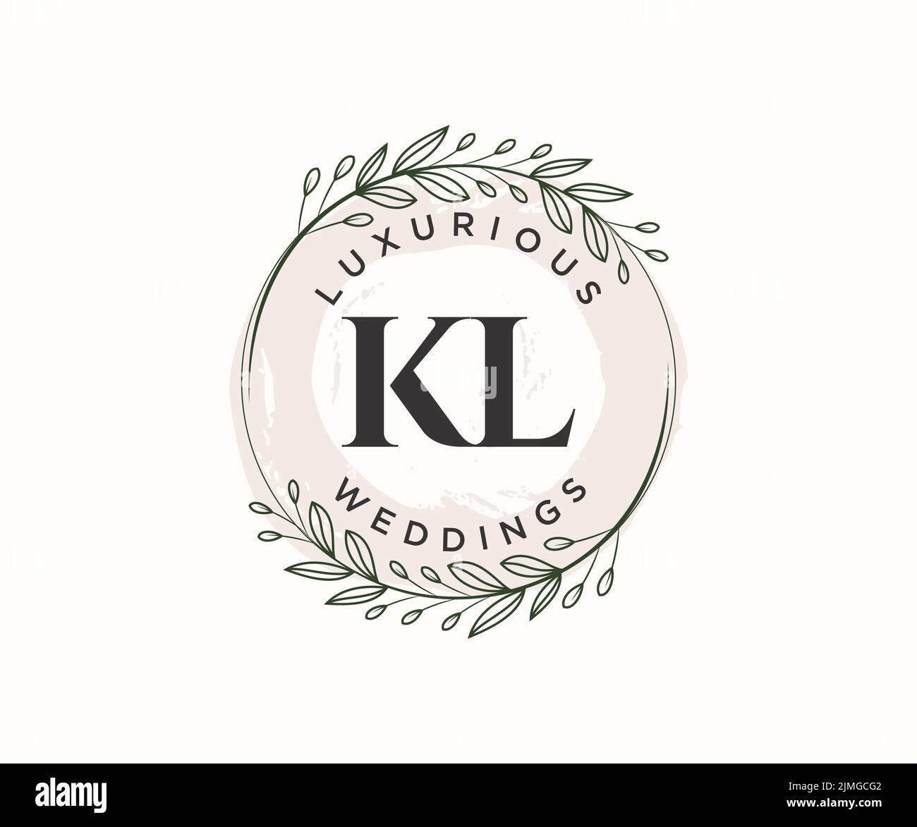 KL Initials letter Wedding monogram logos template, hand drawn modern ...