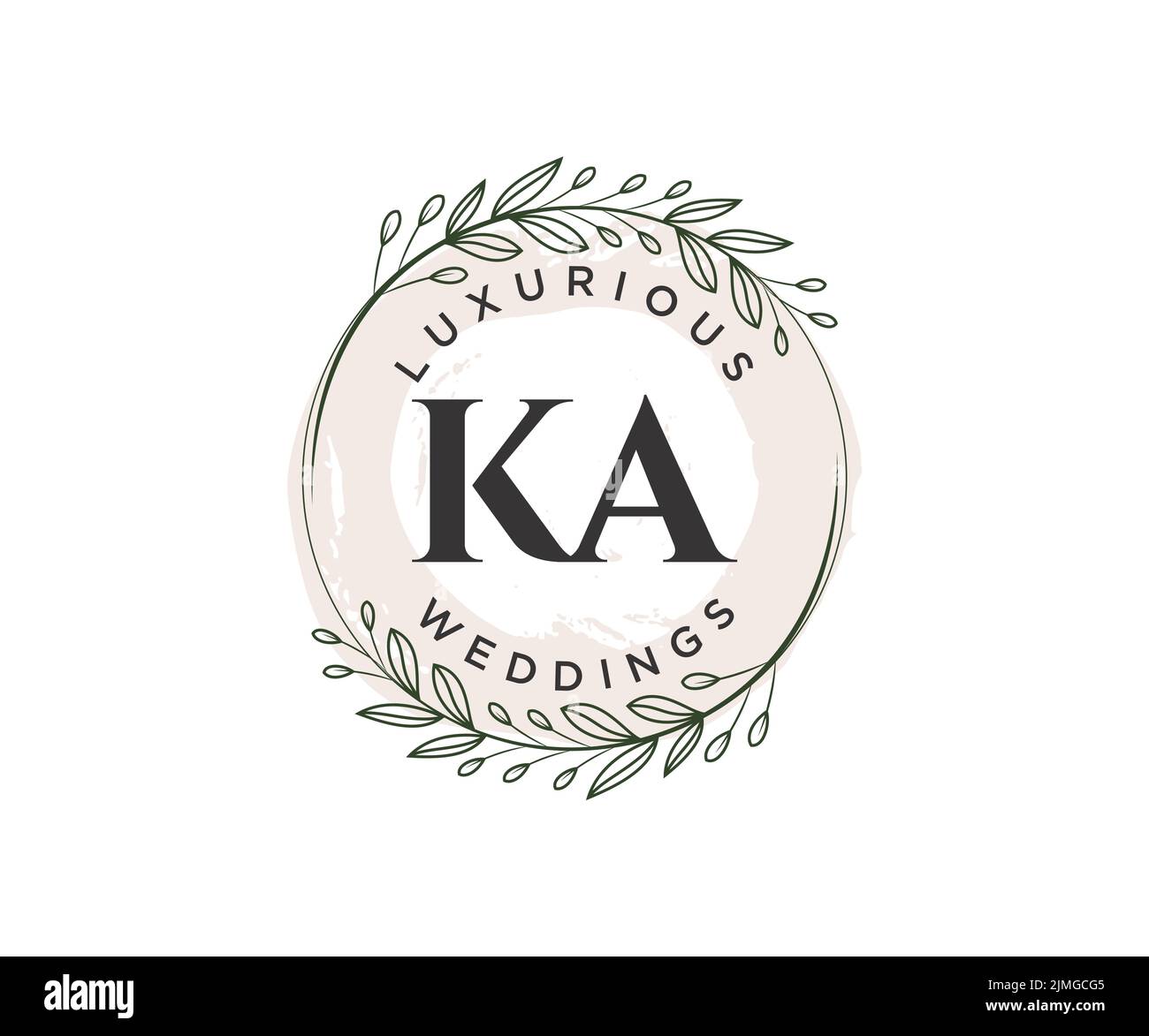 KA Initials letter Wedding monogram logos template, hand drawn modern ...