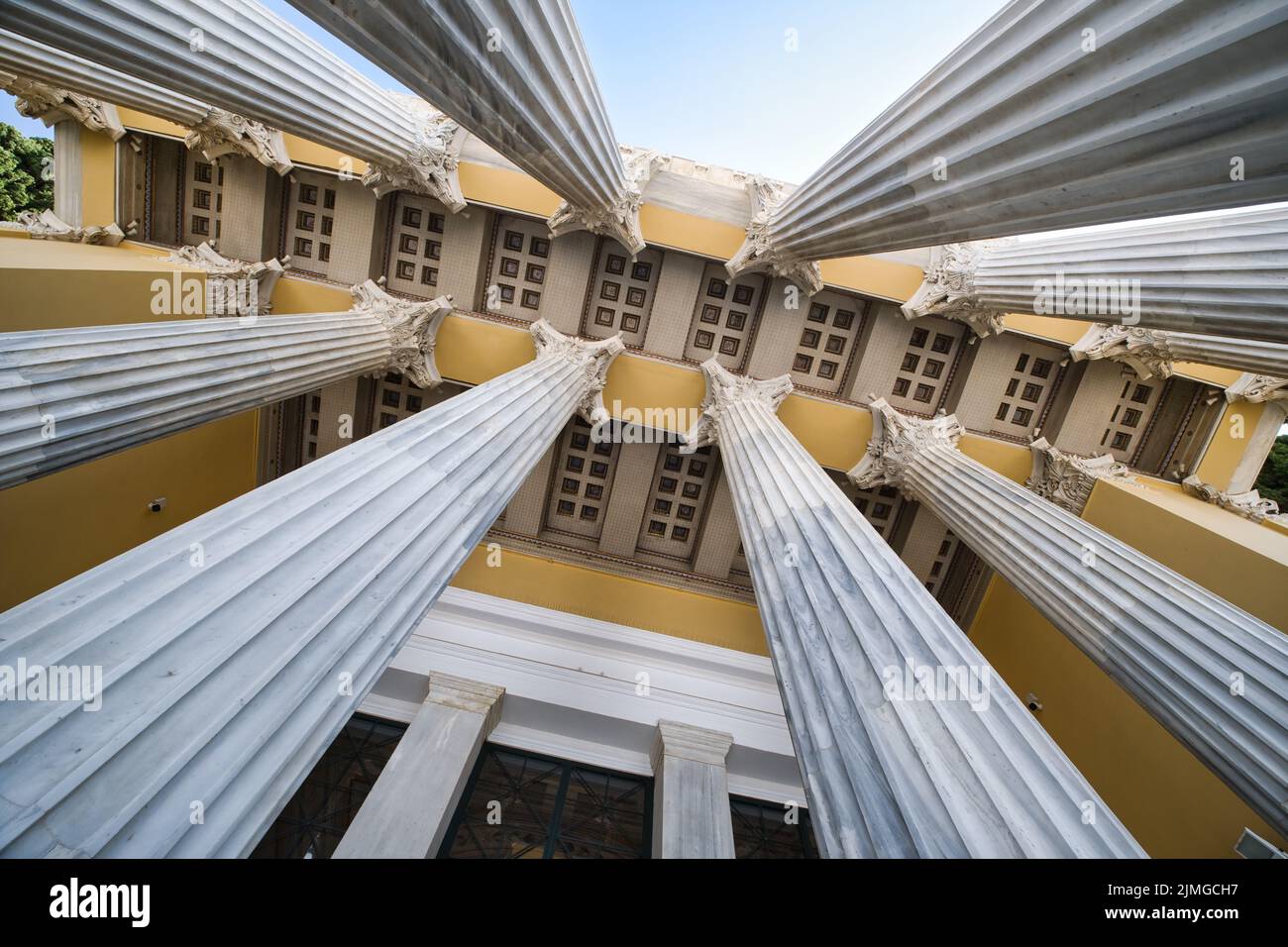 Low angle view of the colonnade of the Zappeion building in Athens ...