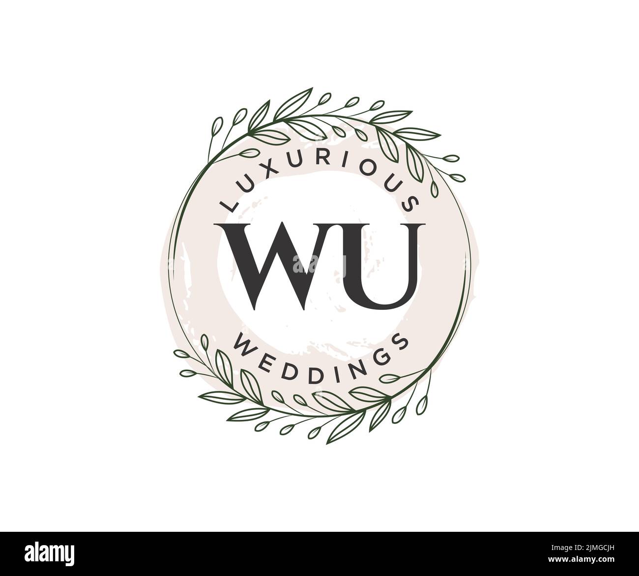 WU Initials letter Wedding monogram logos template, hand drawn modern ...