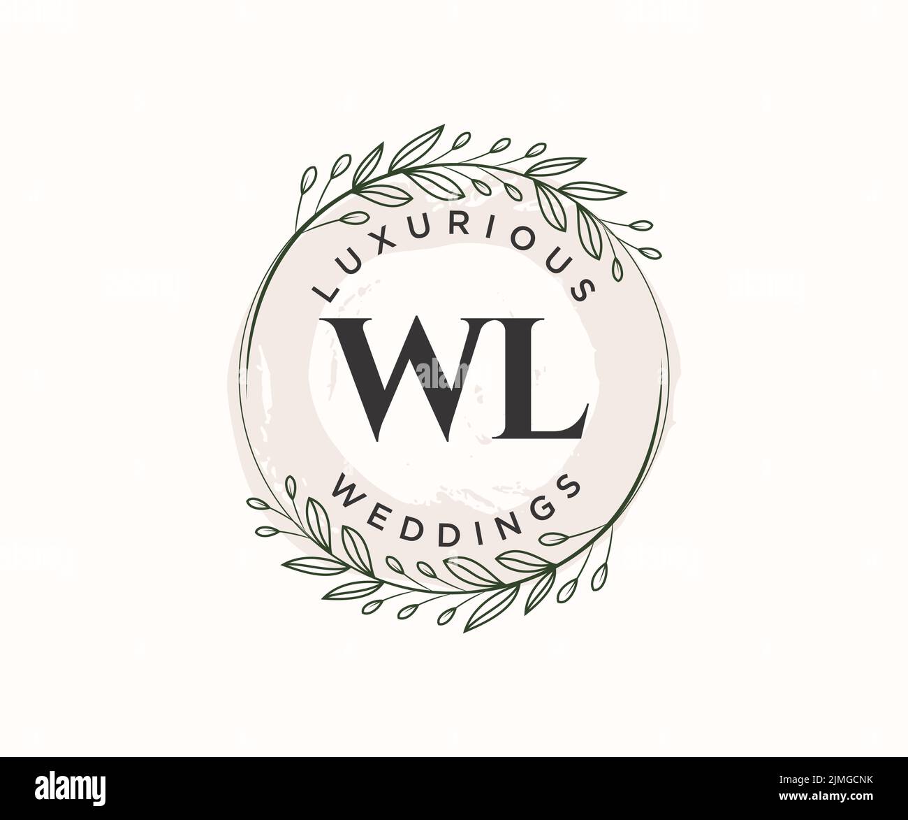 WL Initials letter Wedding monogram logos template, hand drawn modern ...