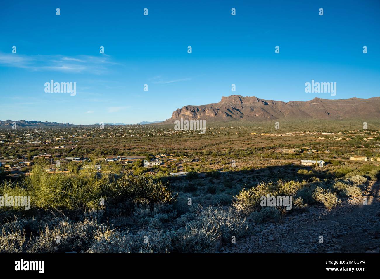 An overlooking view of nature in Apache Junction, Arizona Stock Photo ...