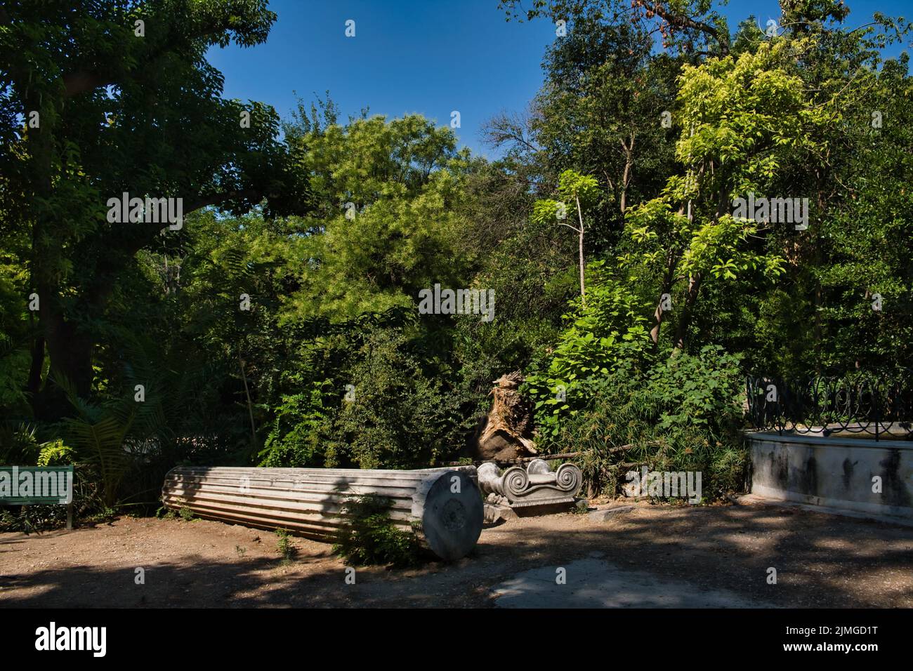 Archeological ruins at the botanical garden in Athens Stock Photo - Alamy