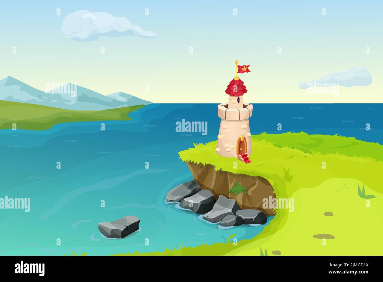 Seascape with rocky coastlines, rocks, cliffs, stones and Fantasy ...