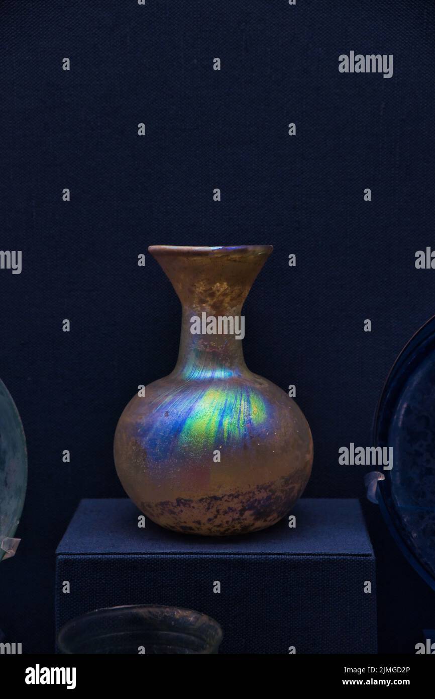 Beautiful glass pot in the museum of Greek culture Stock Photo - Alamy