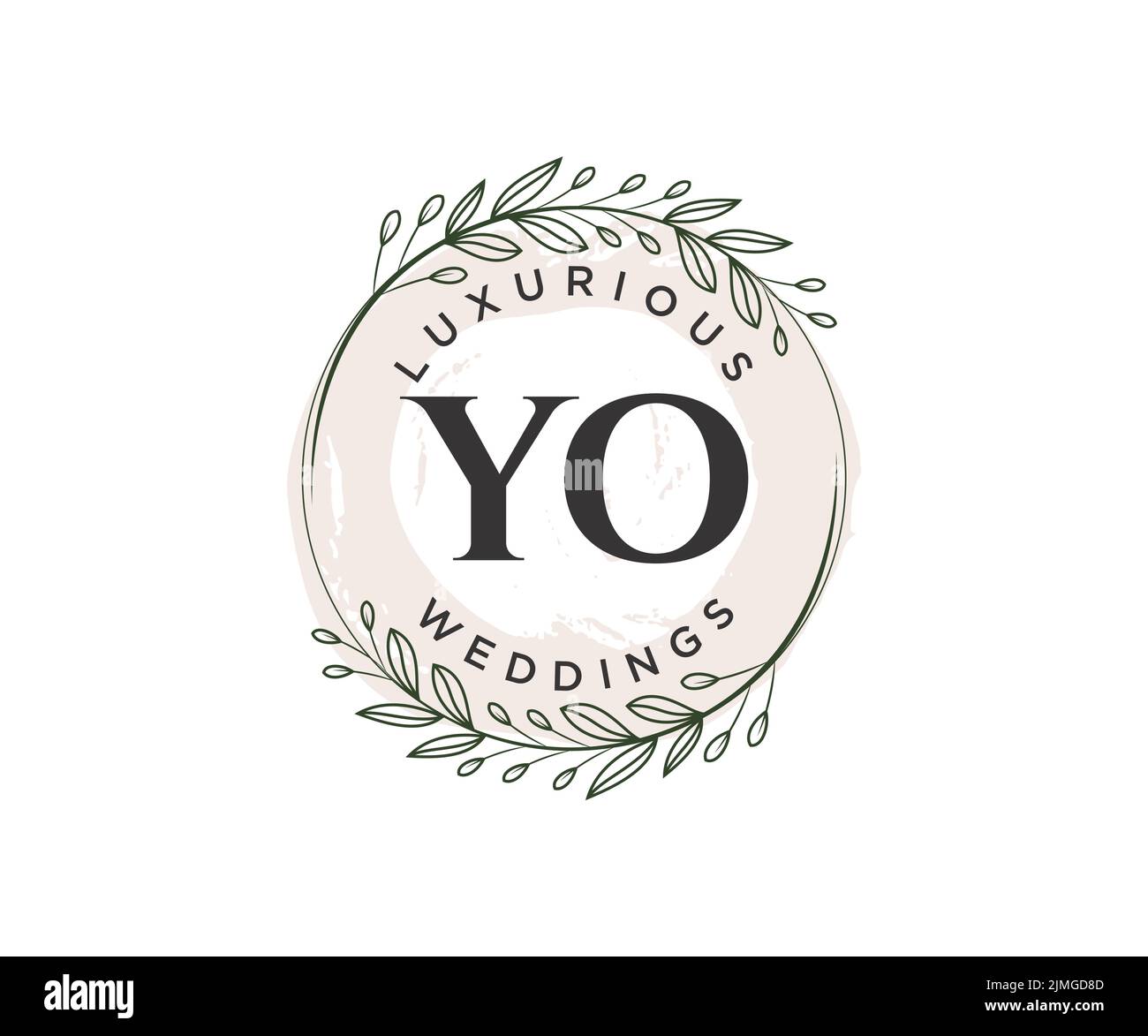 YO Initials letter Wedding monogram logos template, hand drawn modern ...