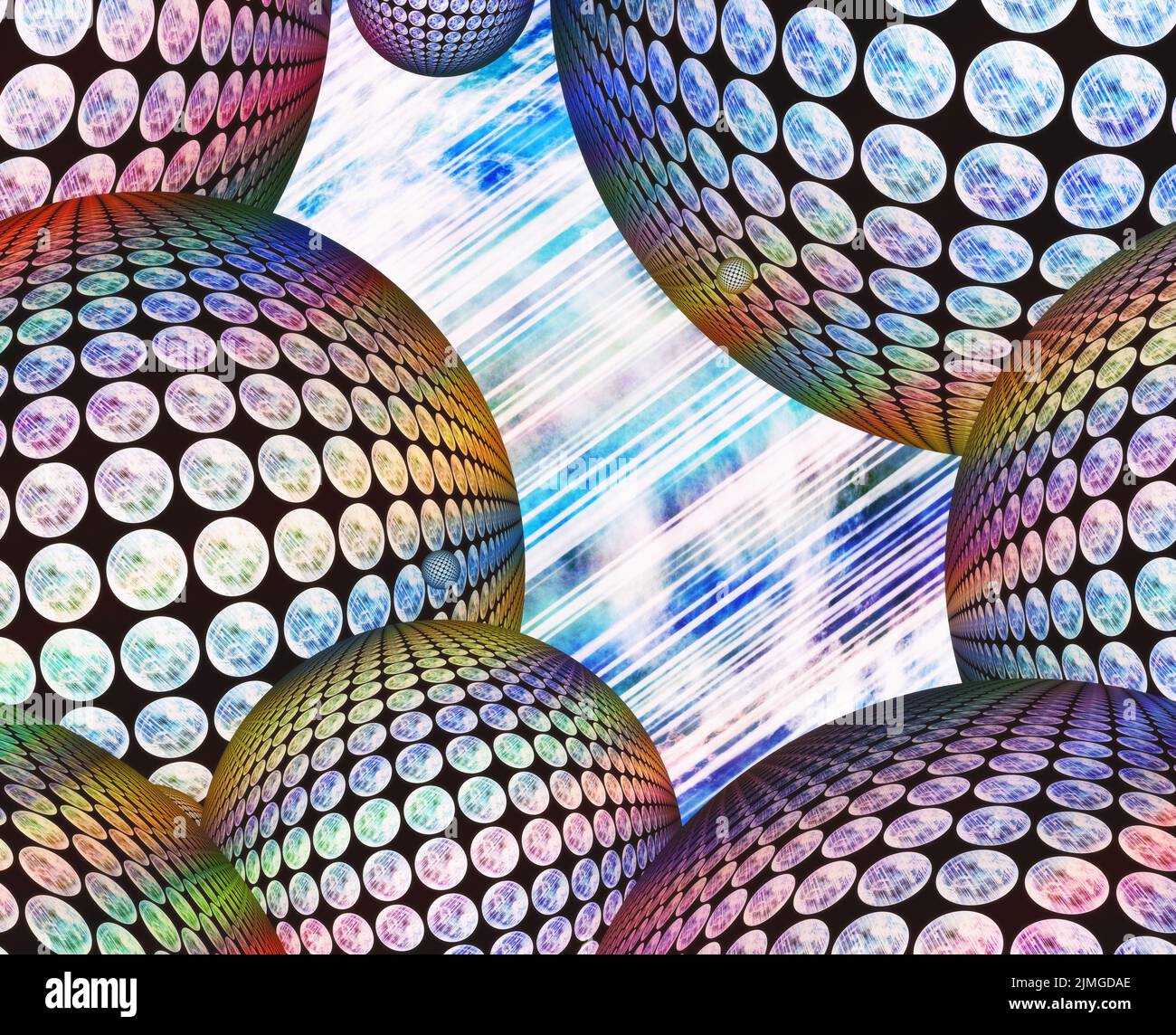 Abstract background of many disco balls Stock Photo - Alamy