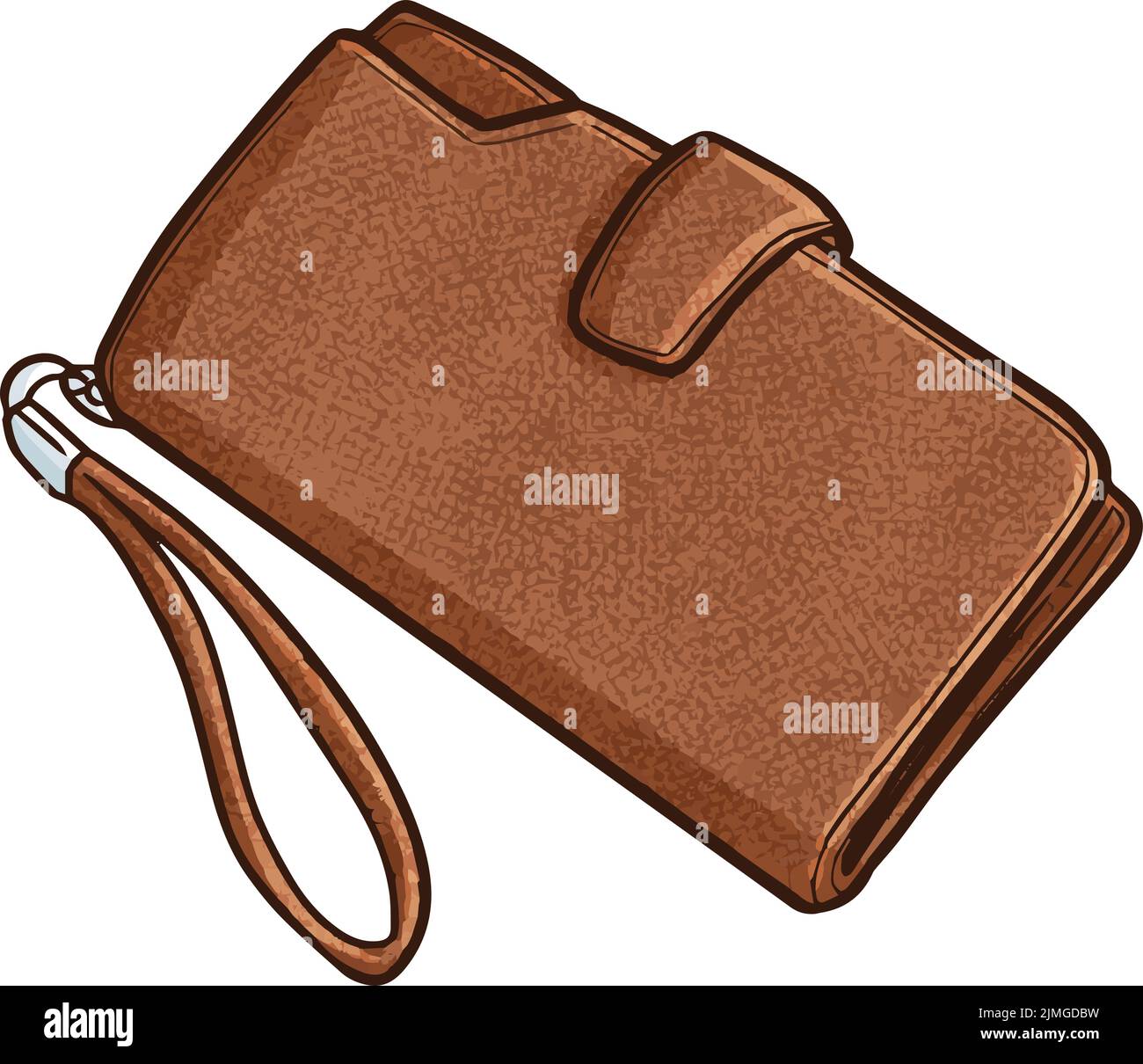 A vector illustration of a brown leather wallet on the white background ...