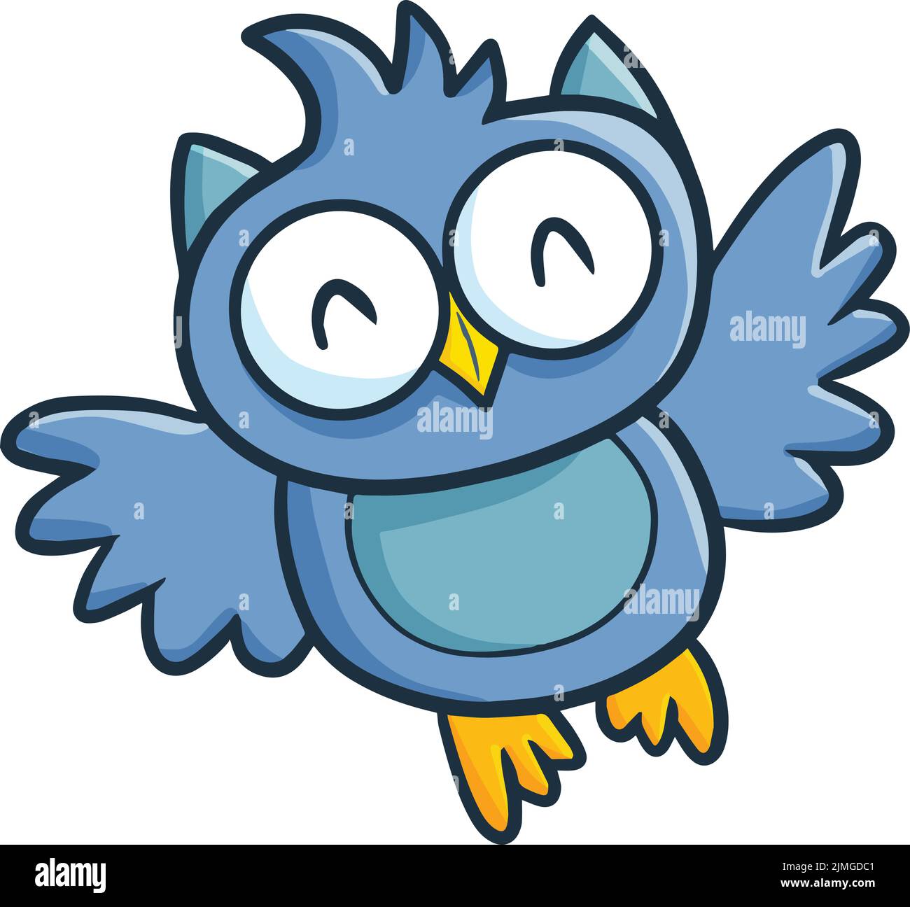Cute Blue Animated Owl