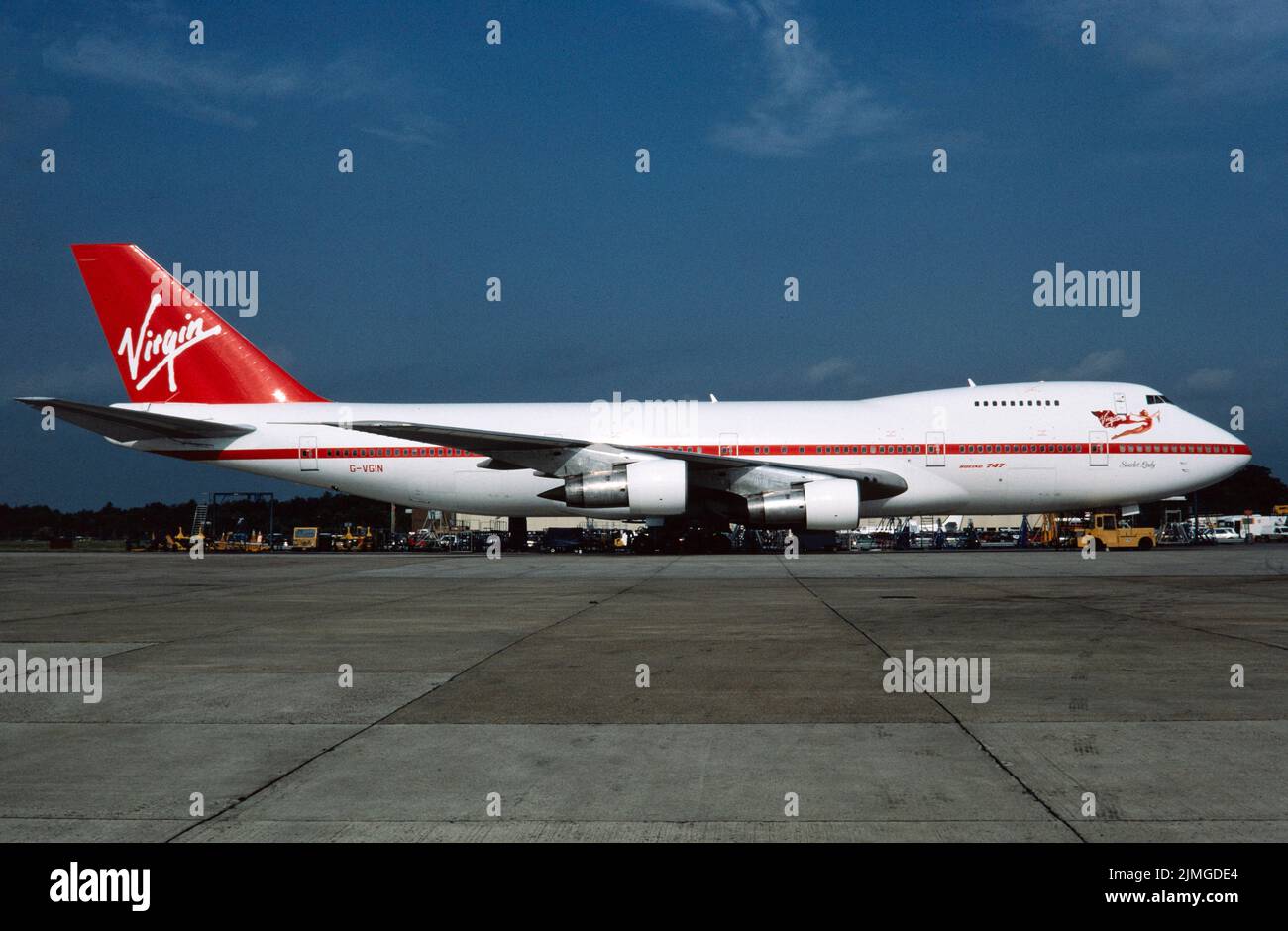A Virgin Airways Boeing 747-200 series Airliner at London Gatwick ...