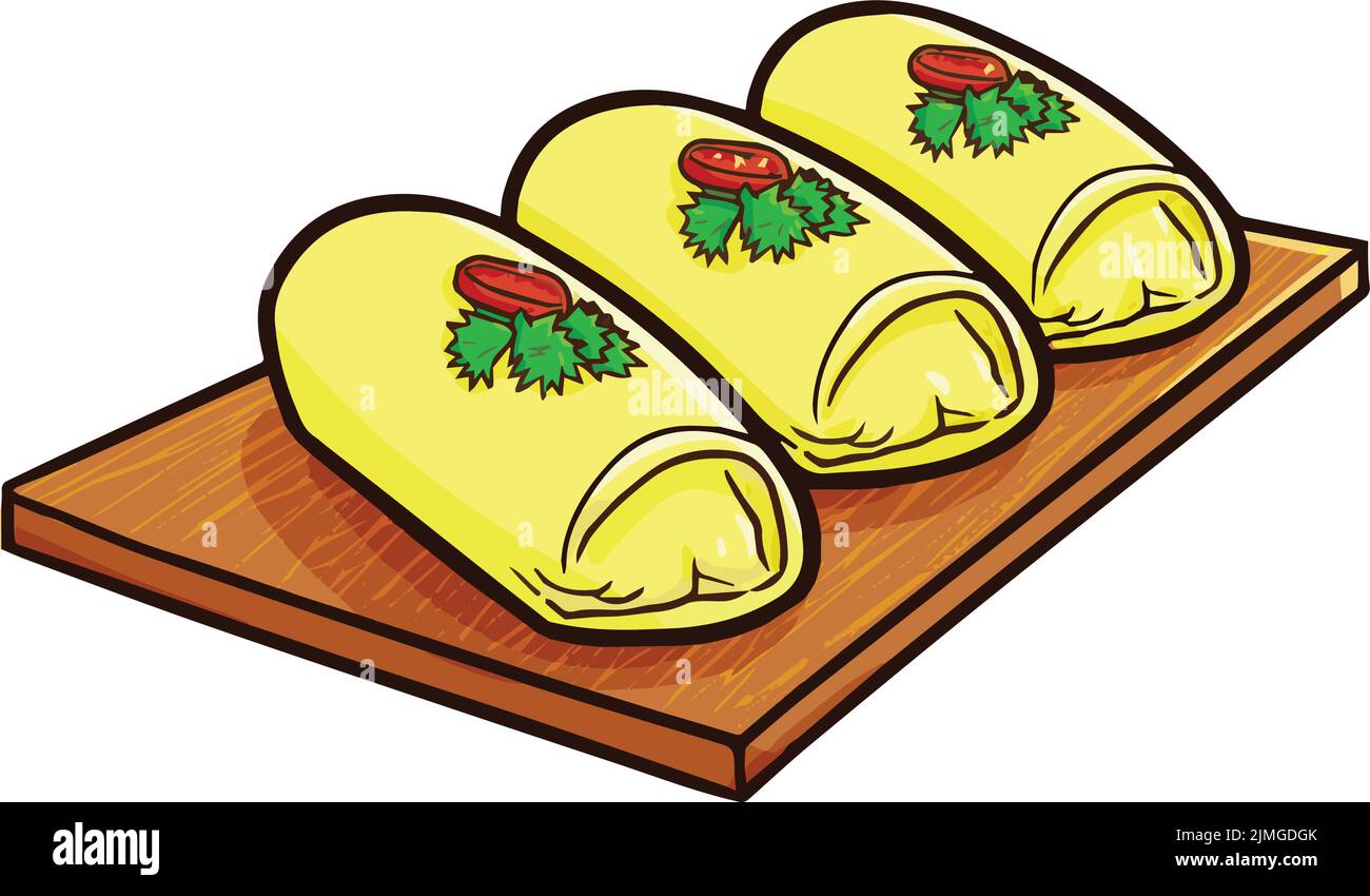 A vector illustration of a Dadar gulung traditional snack isolated on a ...