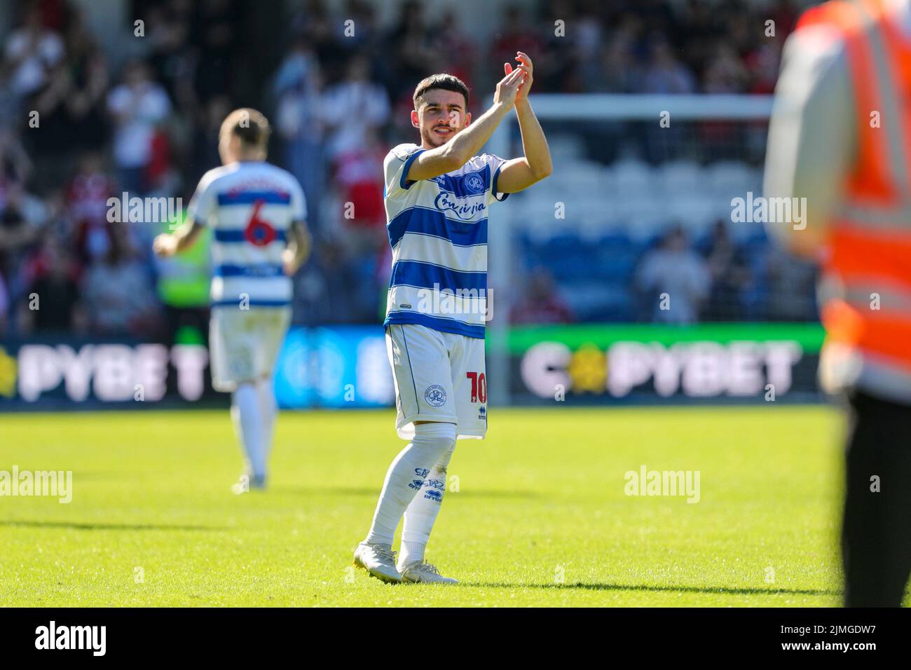 QPR's Ilias Chair applauds the fans after the Sky Bet Championship ...
