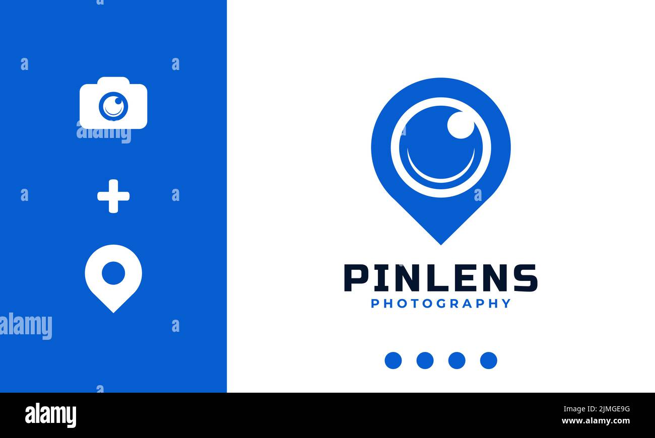 A vector illustration of Pinlens photography logo sample template Stock ...