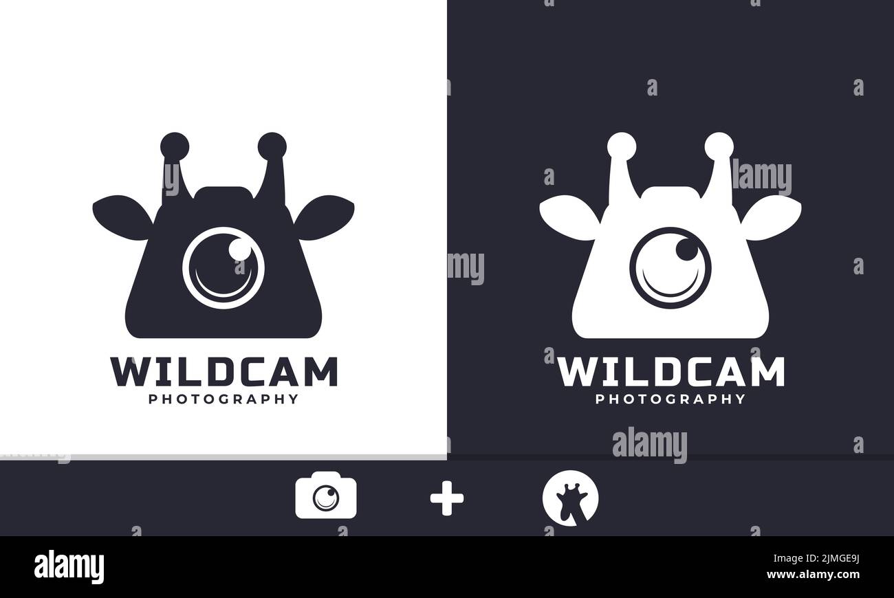 A vector illustration of Wildcam photography logo sample in black and ...