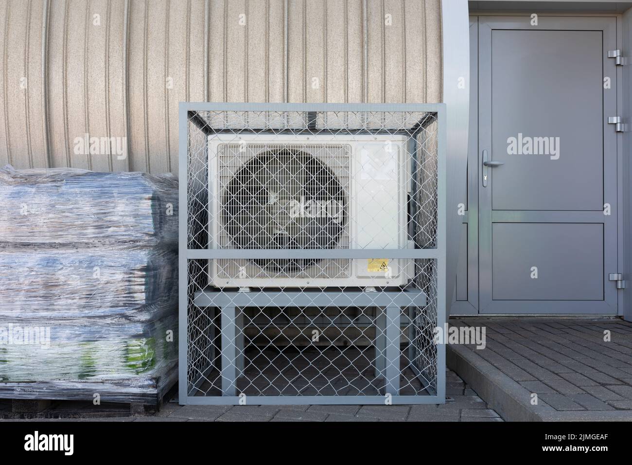 industrial outdoor condensing unit of the air conditioning unit Stock ...