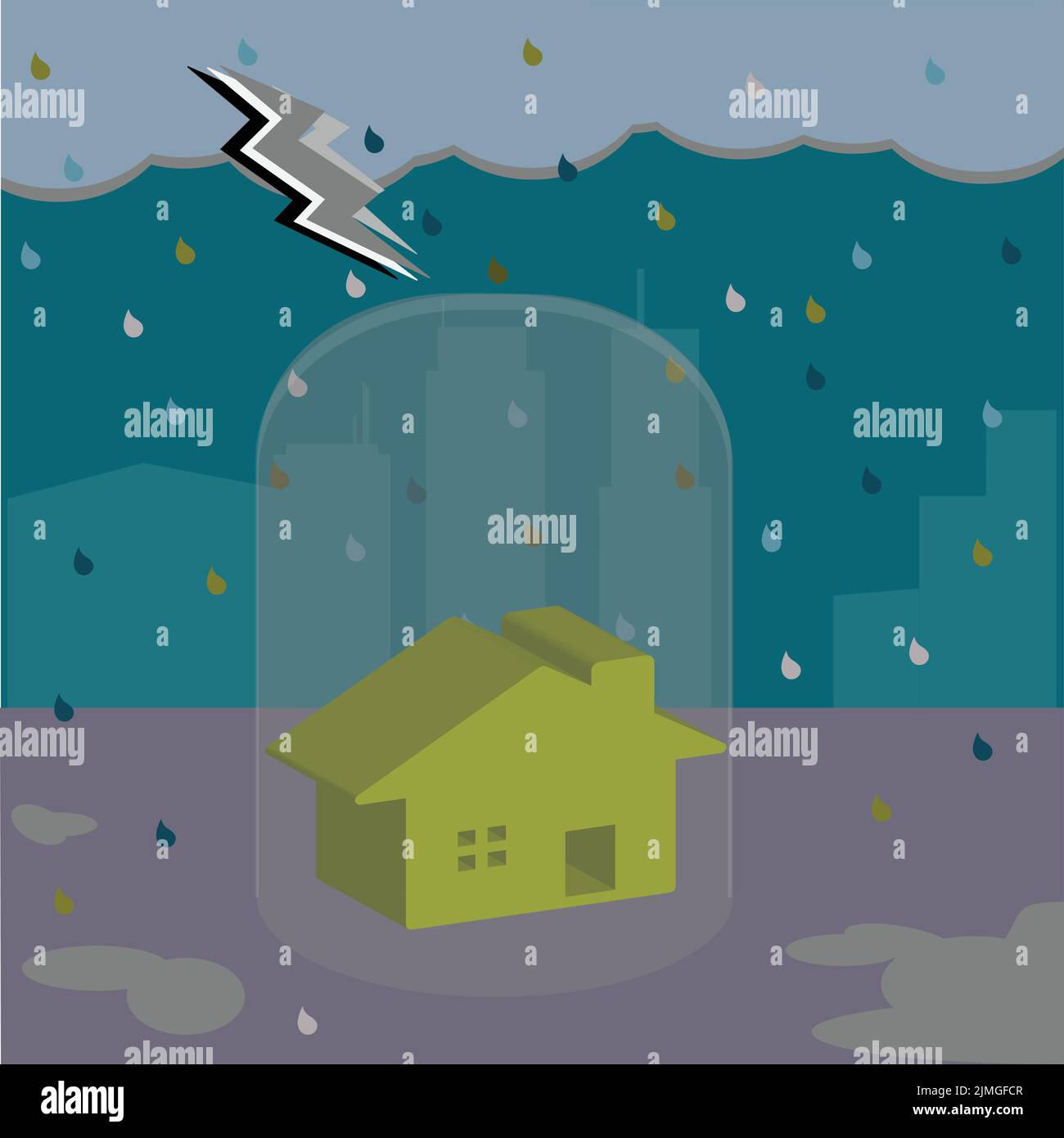 Storm lightning from sky Stock Vector Images - Alamy