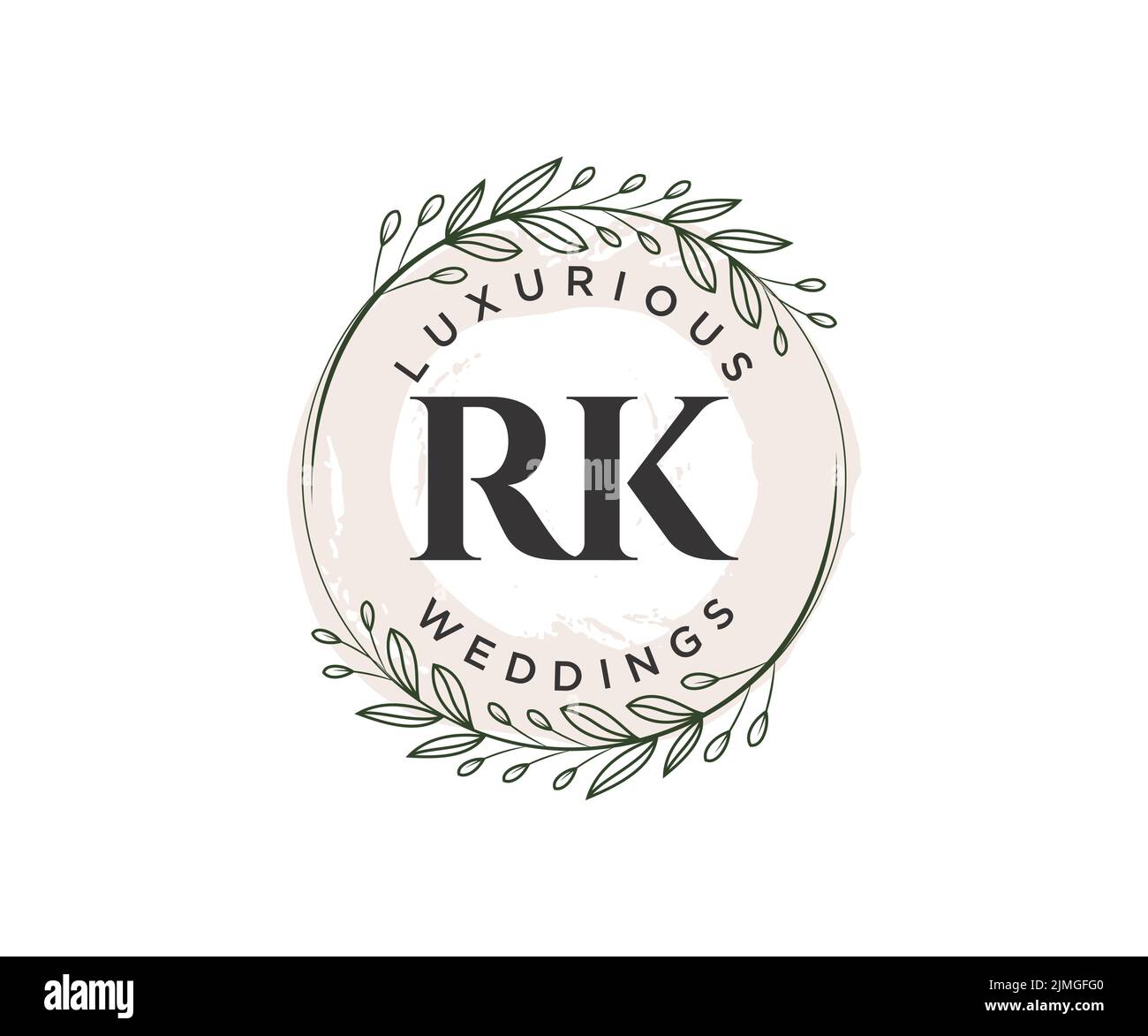 RK Initials letter Wedding monogram logos template, hand drawn modern minimalistic and floral ...