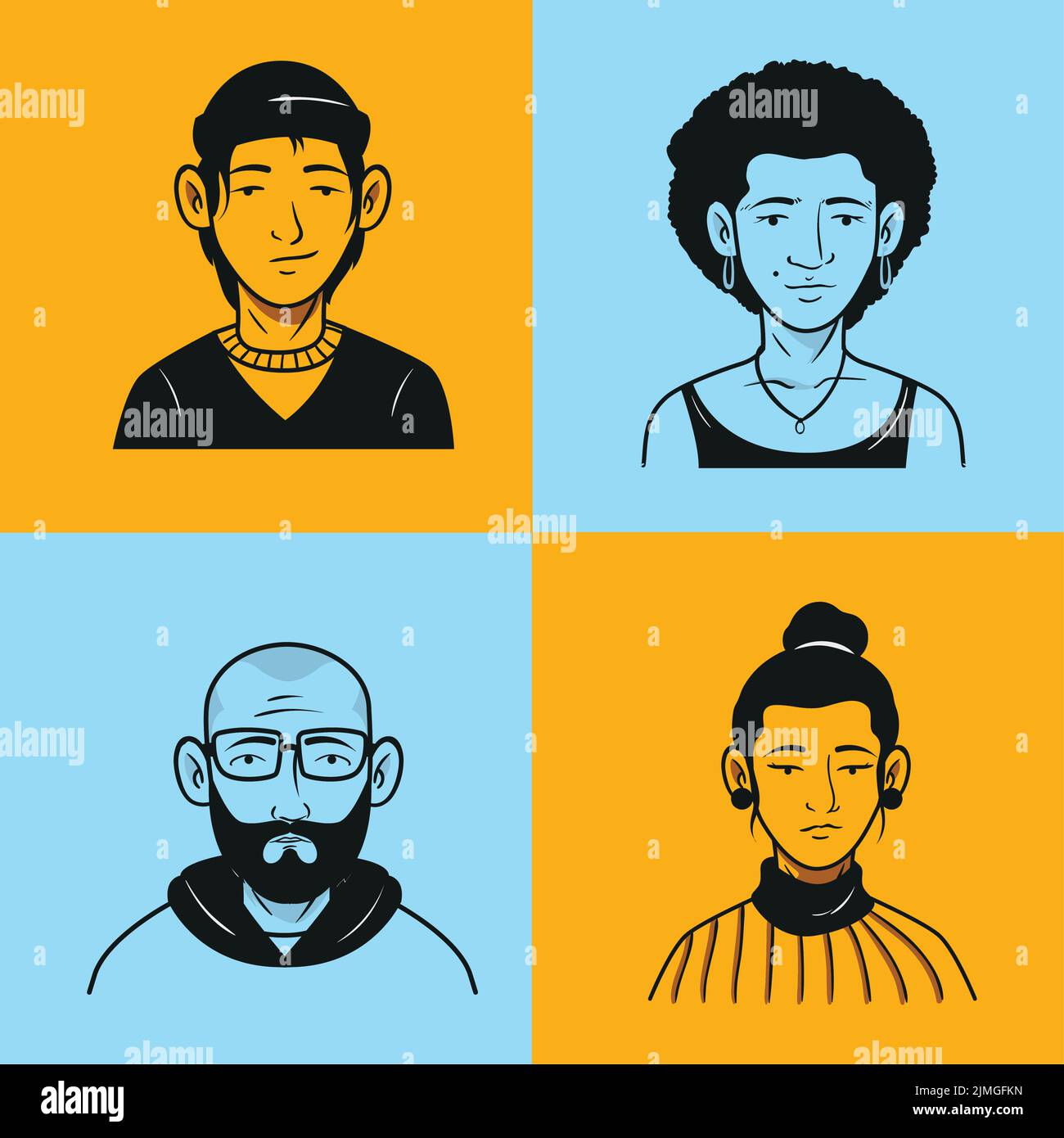 people on colored frames Stock Vector Image & Art - Alamy