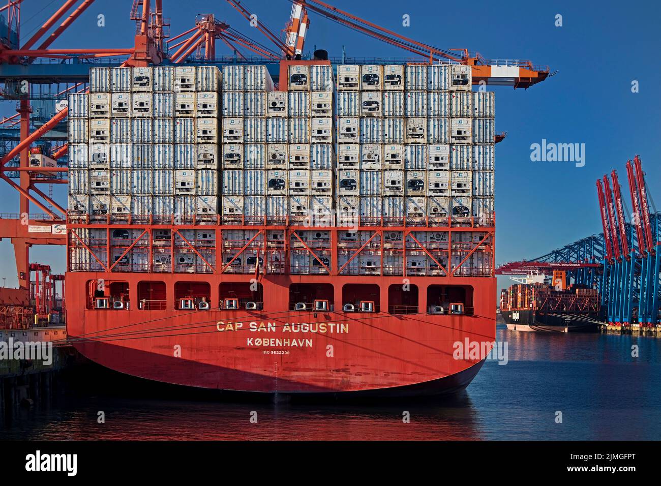 Container ship Cap San Augustin at the Eurogate container terminal ...