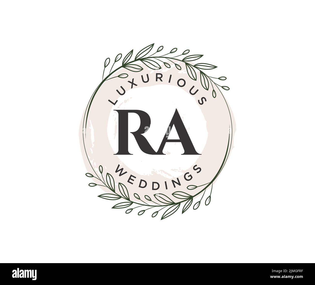RA Initials letter Wedding monogram logos template, hand drawn modern ...