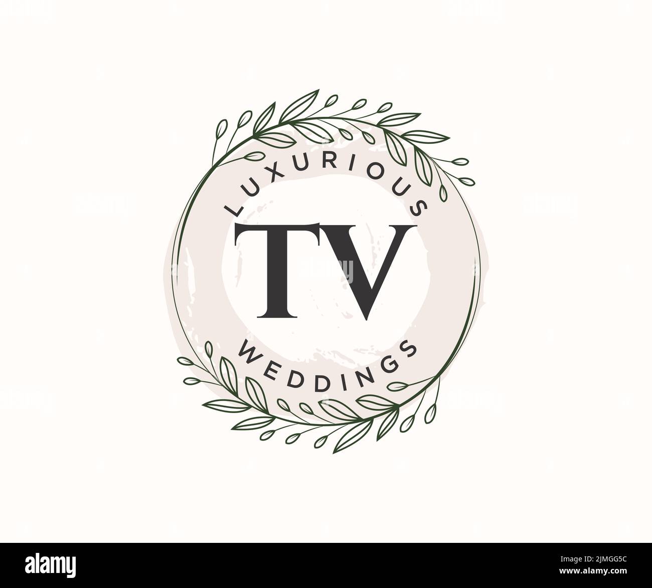 TV Initials letter Wedding monogram logos template, hand drawn modern ...