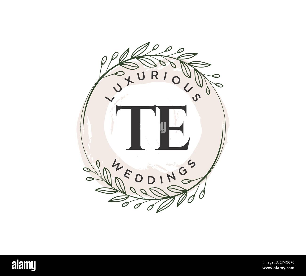 TE Initials letter Wedding monogram logos template, hand drawn modern ...
