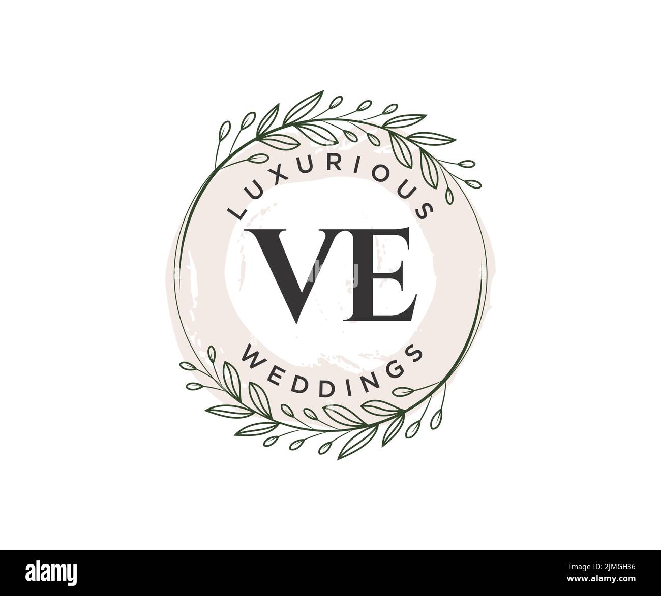 VE Initials letter Wedding monogram logos template, hand drawn modern ...