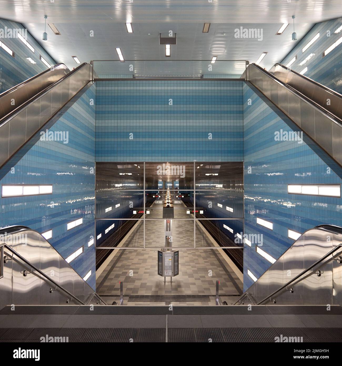 Uebersee quartier subway station, interior shot, Hamburg, Germany ...