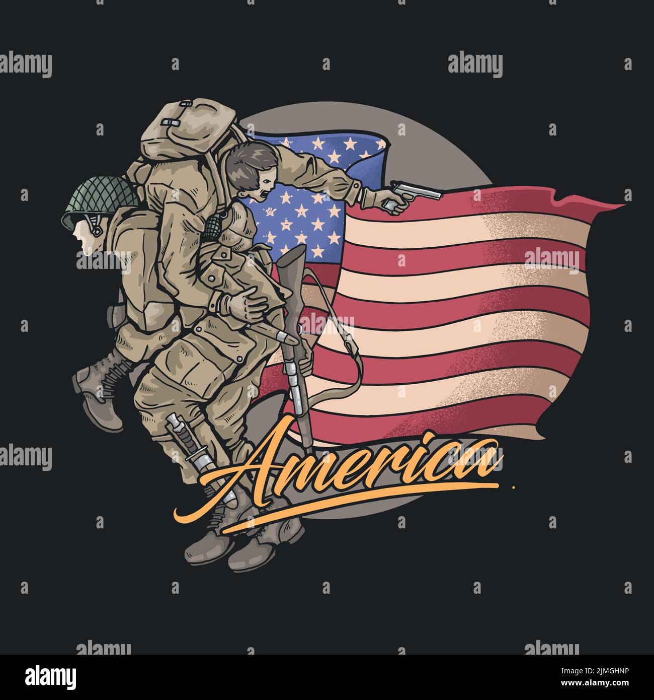 Soldier helping Stock Vector Images - Alamy