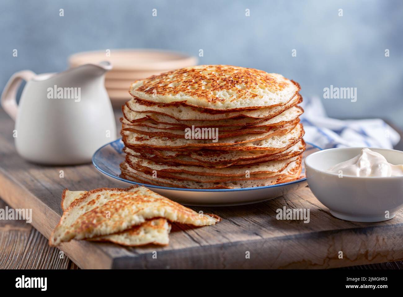Stack delicious homemade pancakes hi-res stock photography and images ...