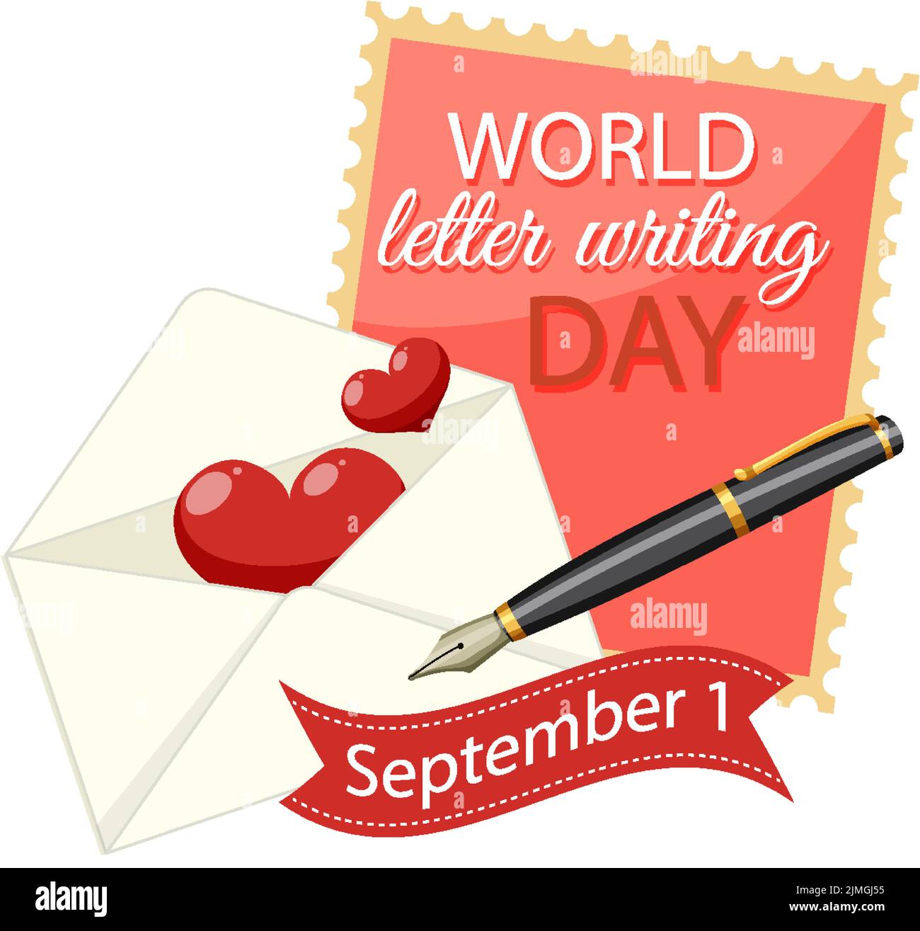 World Letter Writing Day Banner Design illustration Stock Vector Image ...