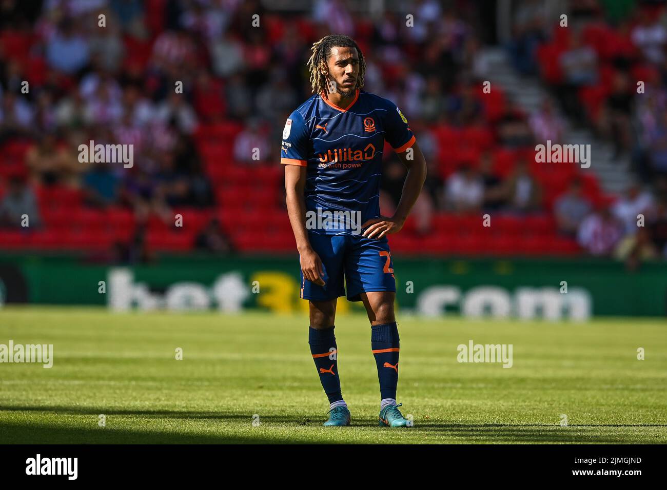 Dominic Thompson #23 of Blackpool during the game Stock Photo - Alamy