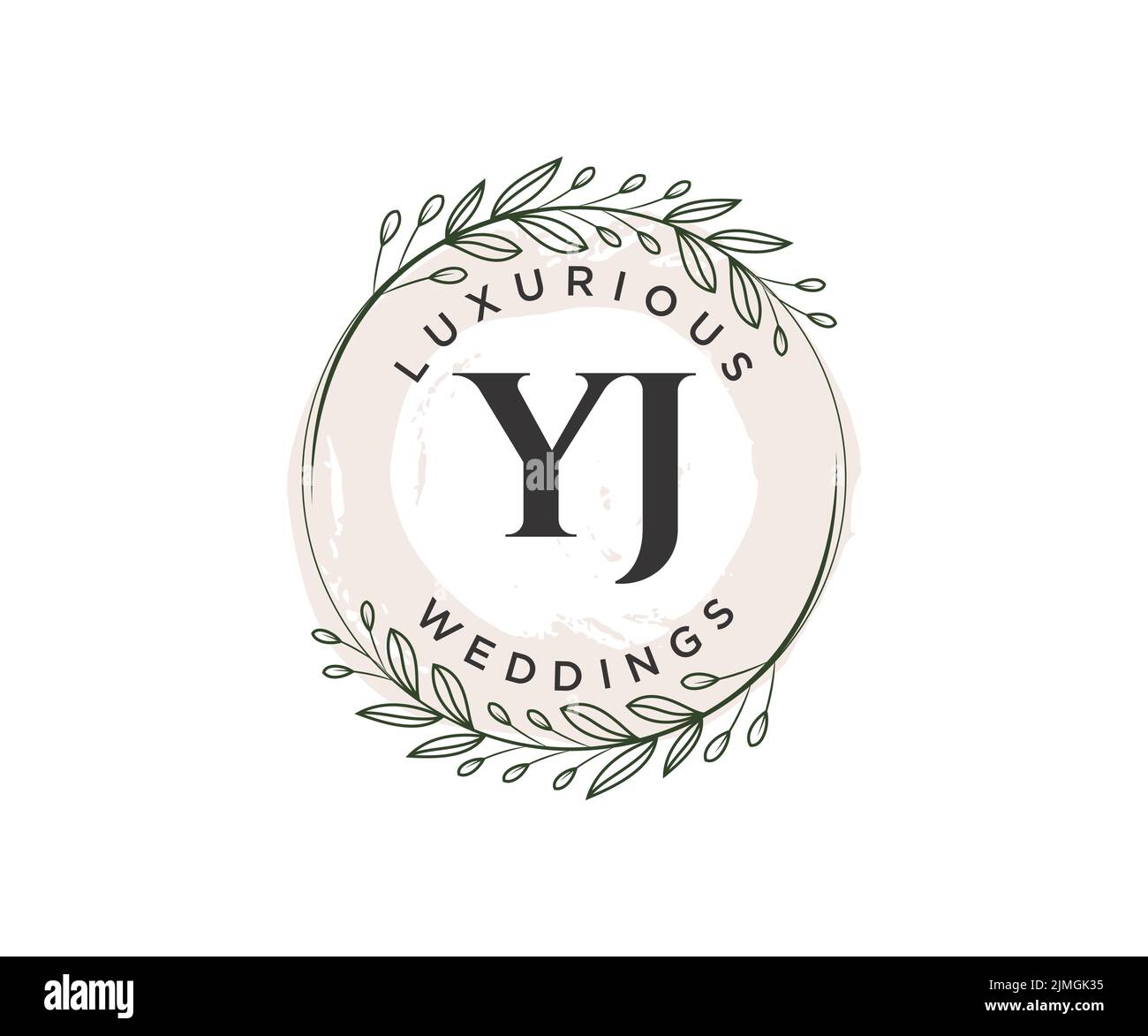 YJ Initials letter Wedding monogram logos template, hand drawn modern ...