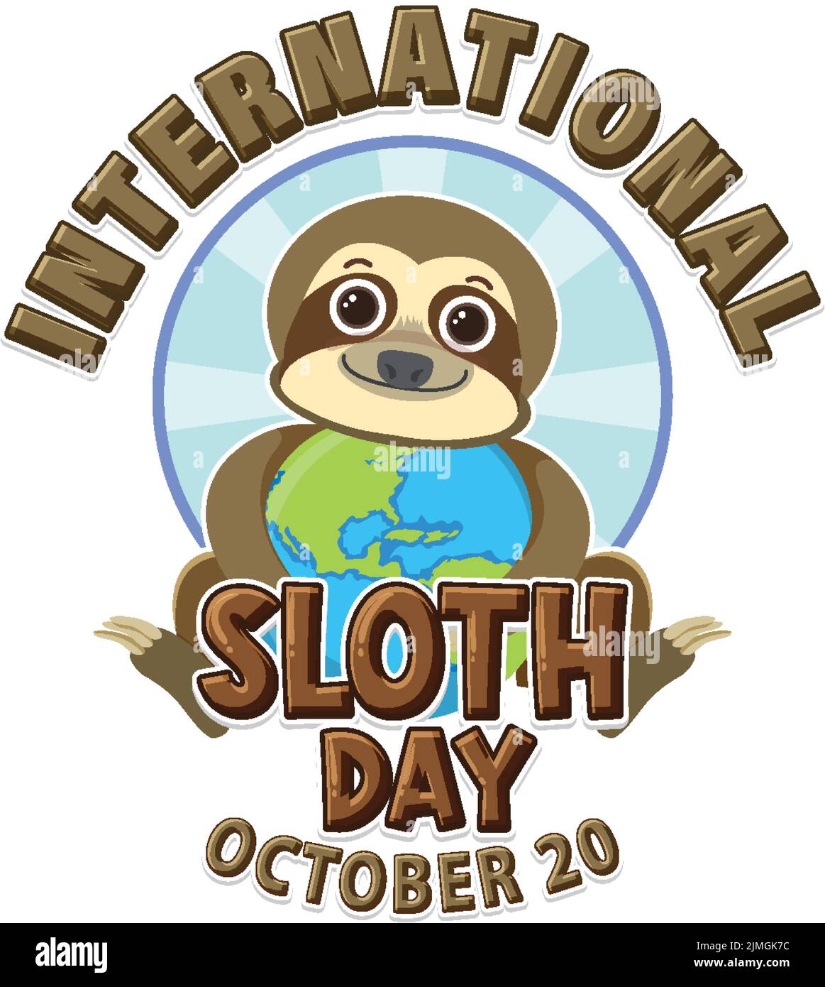 International sloth day banner concept vector illustration Stock Vector ...