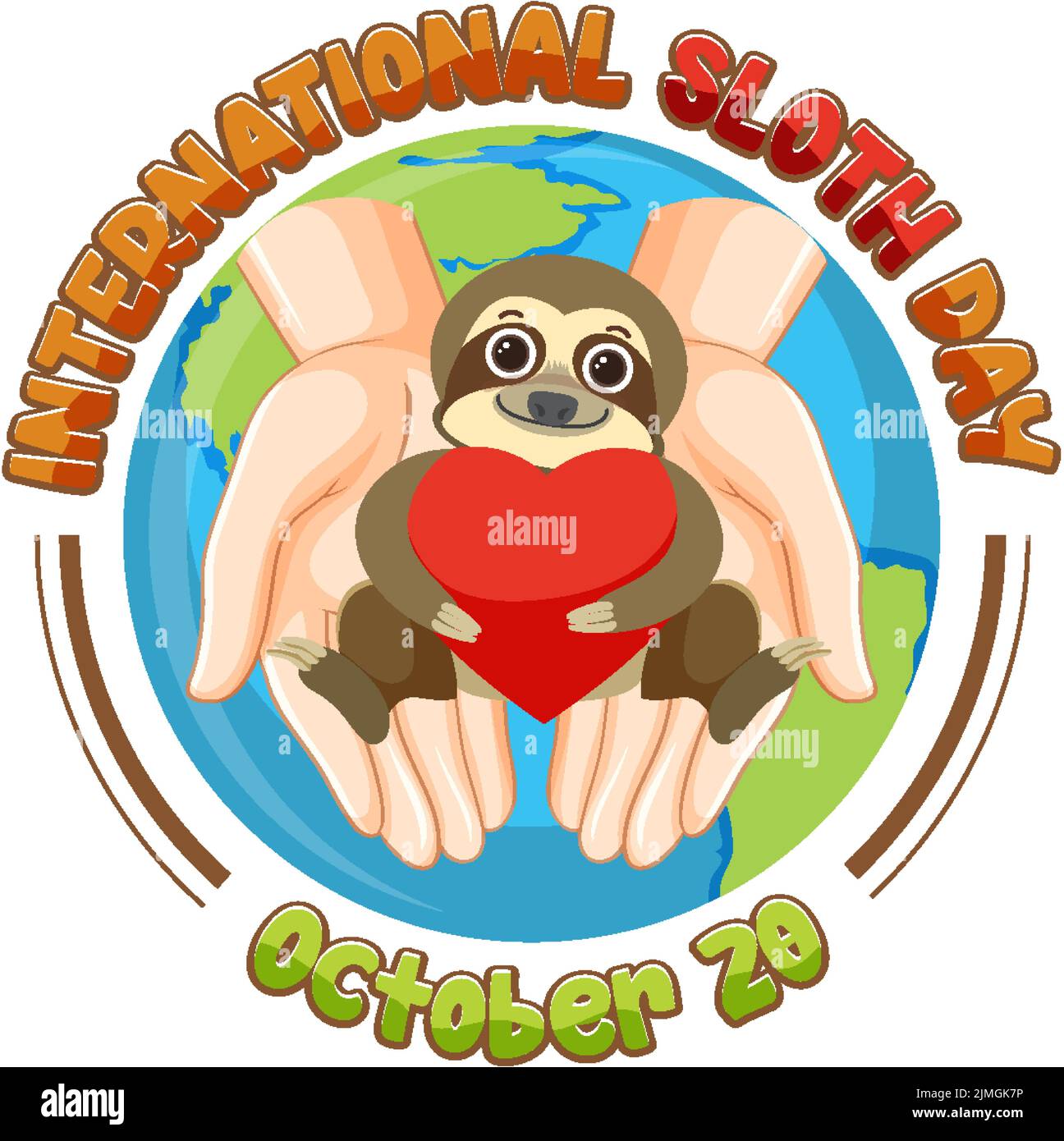International sloth day banner concept vector illustration Stock Vector ...