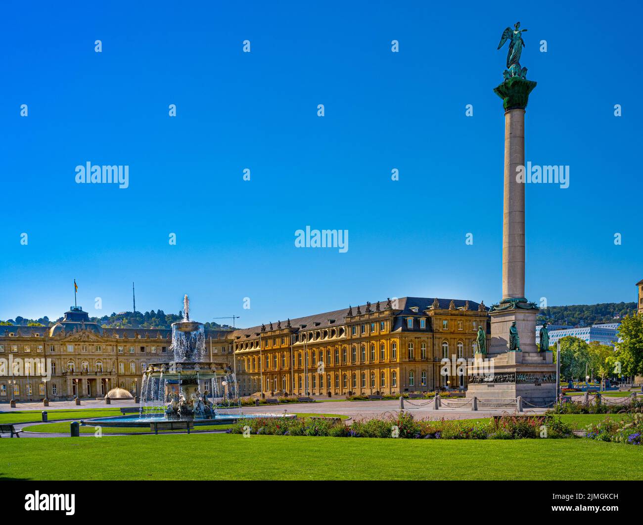 View of the new castle (Neues Schloss) and courtyard in the heart of ...