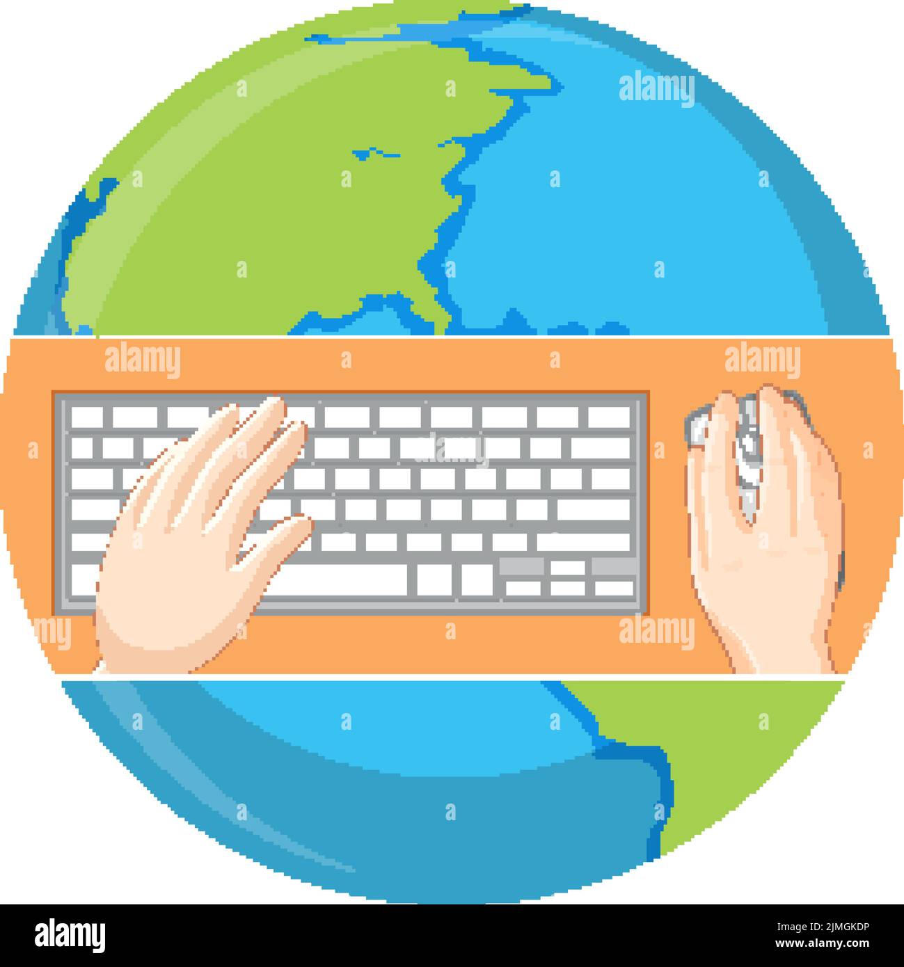 Hands typing on computer keyboard illustration Stock Vector Image & Art ...