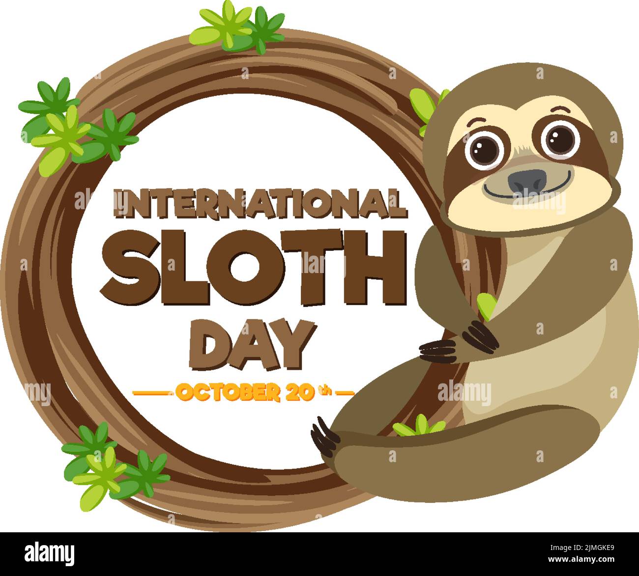 International sloth day banner concept vector illustration Stock Vector ...
