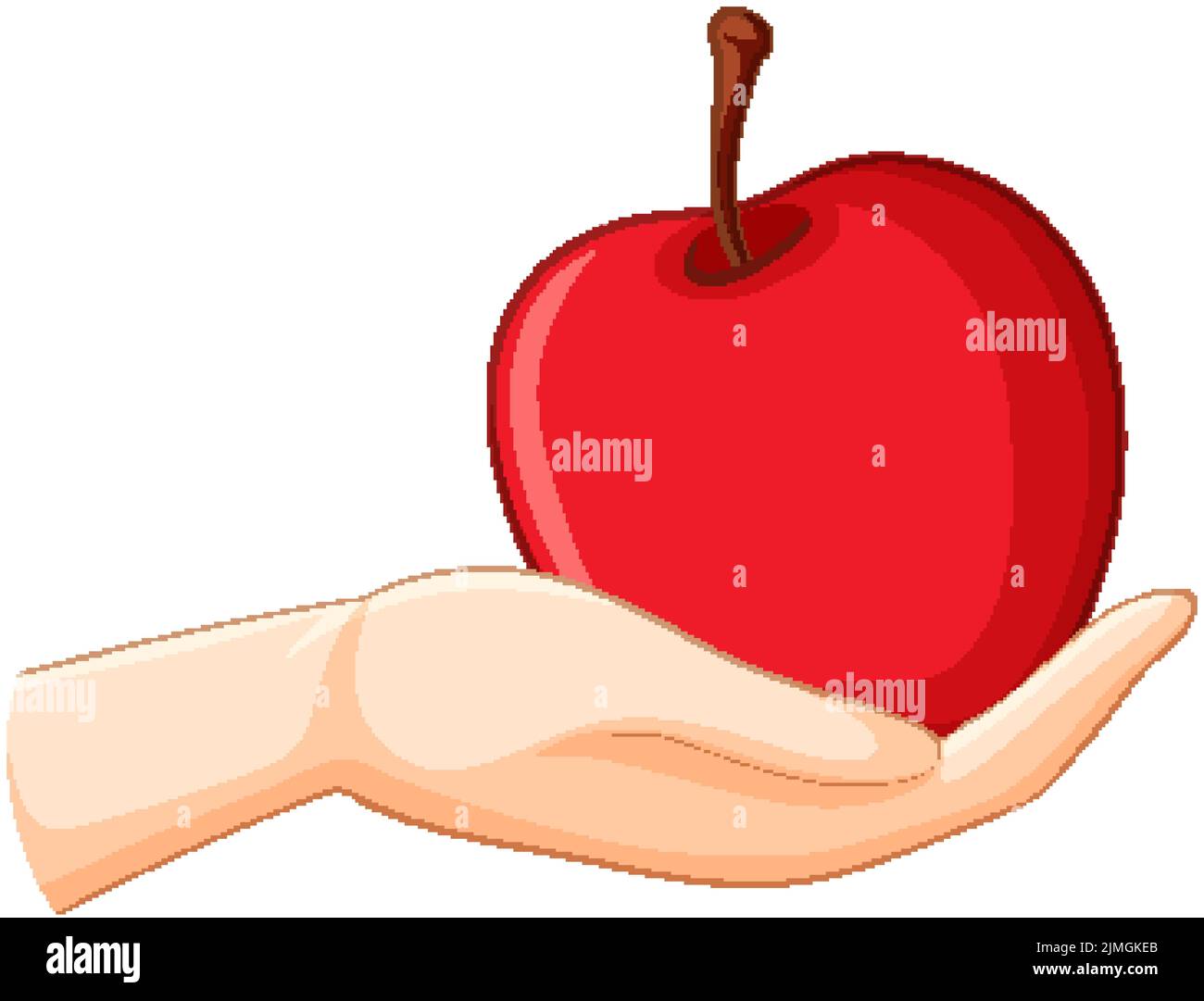 Red apple in hand isolated illustration Stock Vector Image & Art - Alamy