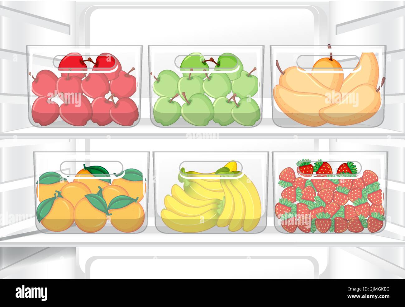 Inside of refrigerator with foods illustration Stock Vector Image & Art ...