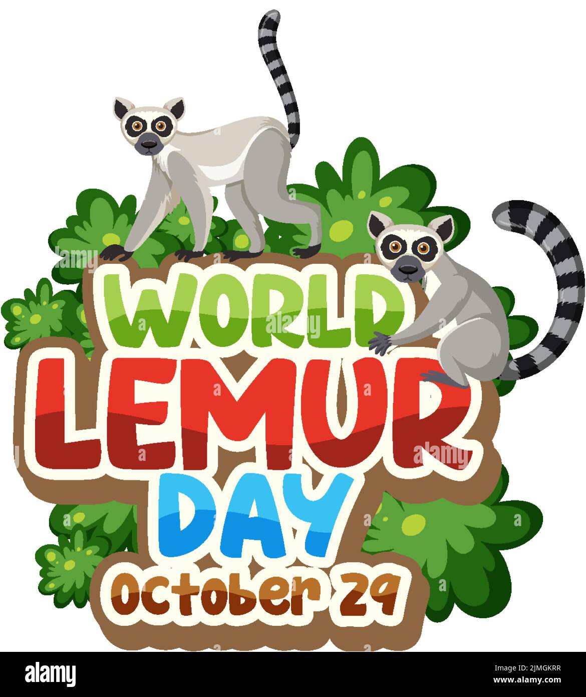 World Lemur Day Poster Design illustration Stock Vector Image & Art - Alamy