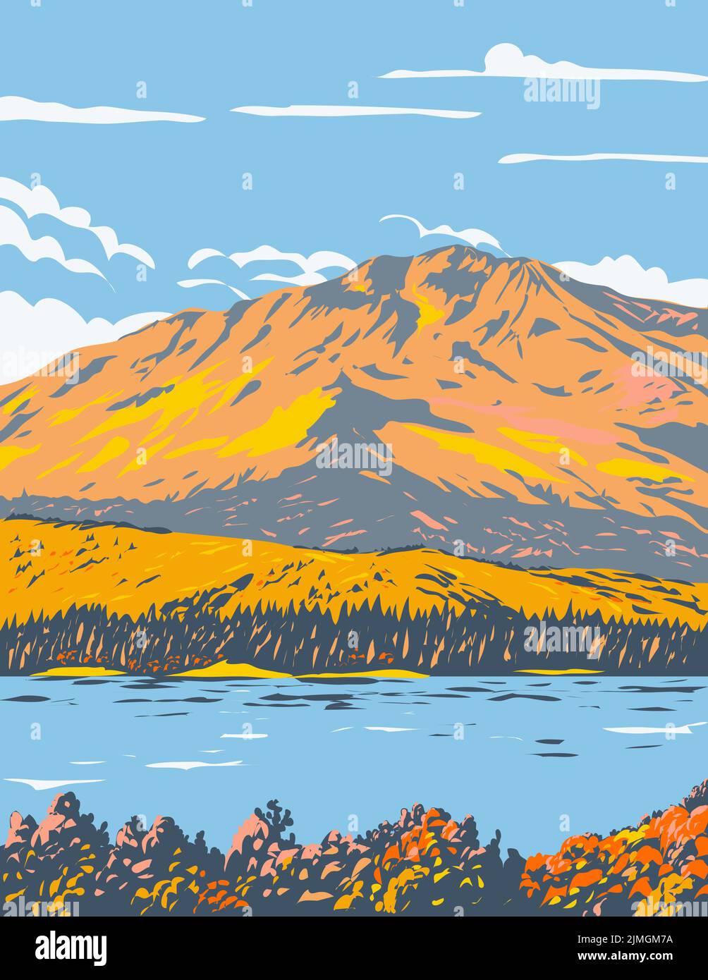 Fallen Leaf Lake During Fall in El Dorado County California USA WPA ...