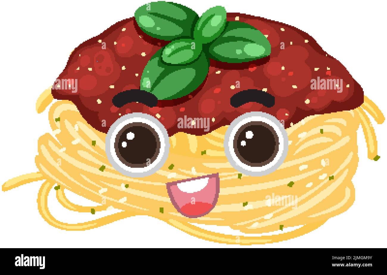 Cute spaghetti cartoon character illustration Stock Vector Image & Art ...