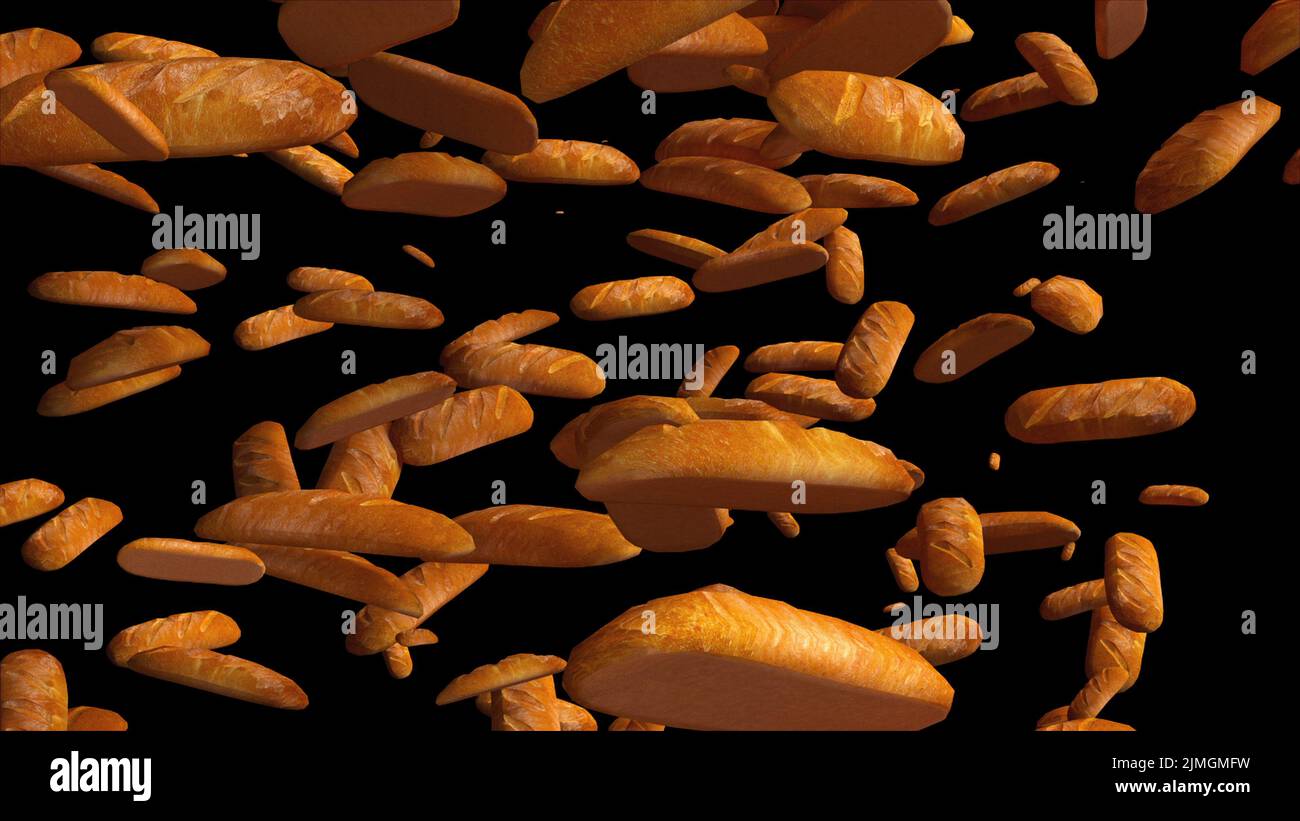 Falling loaves of bread Stock Photo - Alamy