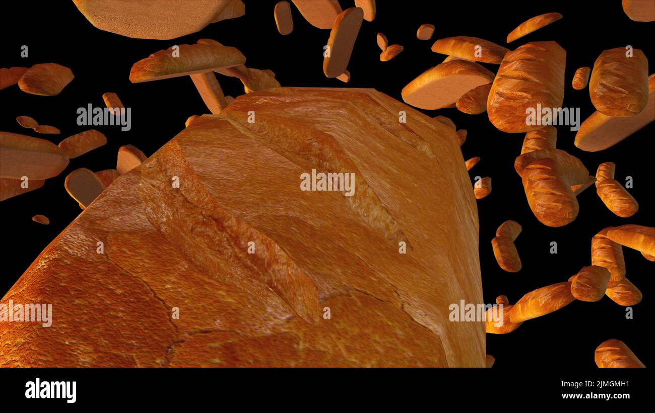 Falling loaves of bread Stock Photo - Alamy