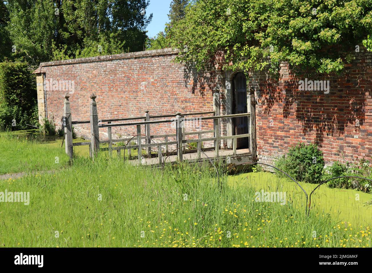 The interesting wooden bridge that leads into the stable area in the ...